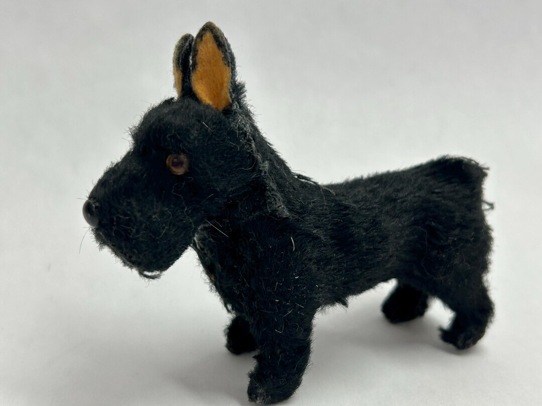 Antique Miniature Scottie Terrier Dog Figure - Black Mohair or Similar ...