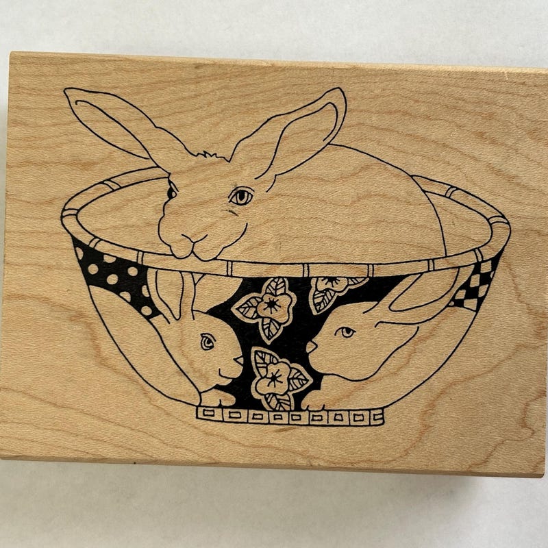 Bunny Rubber Stamp - Etsy
