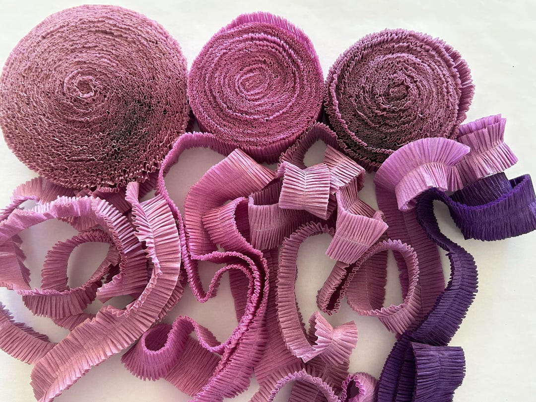 Ruffled Vintage Crepe Paper - PURPLE Shades - Your Choice Length/color ...