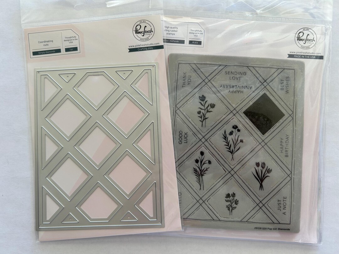 Stamps and Die Combo - Pinkfresh Studio Pop-out Diamonds Stamp With ...