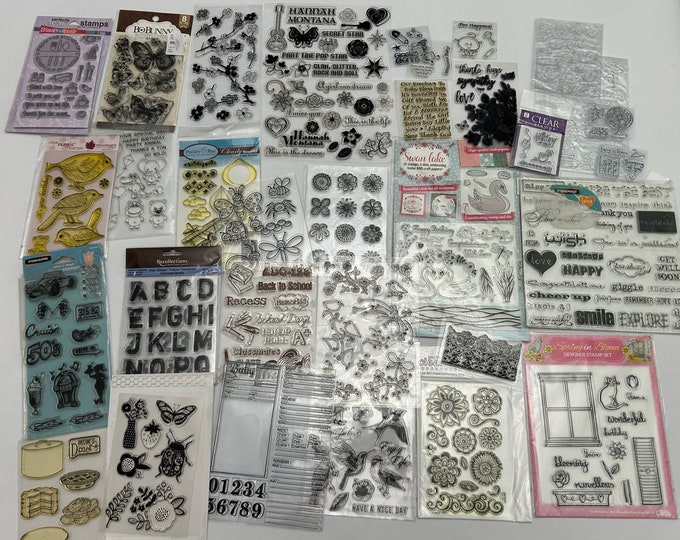 30 Sets Clear Cling Mount Stamps - Sentiments, Birds, Butterflies ...