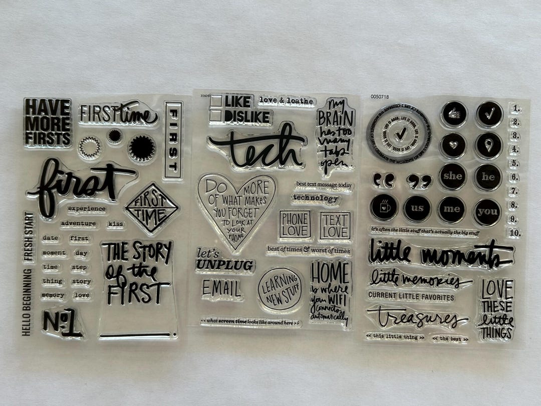 3 Sets Clear Stamps - Ali Edwards Story Stamps - First, Tech, Little ...