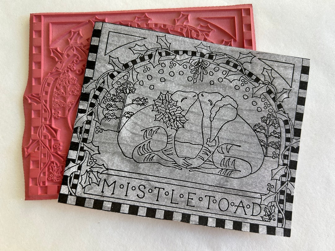Rubber Stamp Mistletoad Stamp Toads Mistletoe Checkerboard Frame Stamp ...