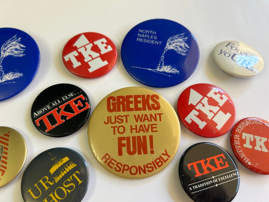 11 Vintage Pinback Buttons Greeks Just Want to Have Fun Responsibly ...