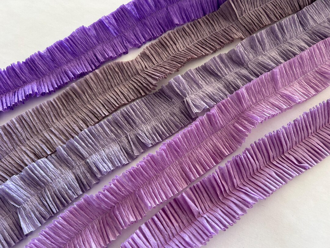 Ruffled Vintage Crepe Paper - PURPLE Shades - Your Choice Length/color ...