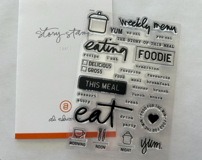 Clear Stamps - Ali Edwards Story Stamps - EAT - Cling Mount Stamps ...