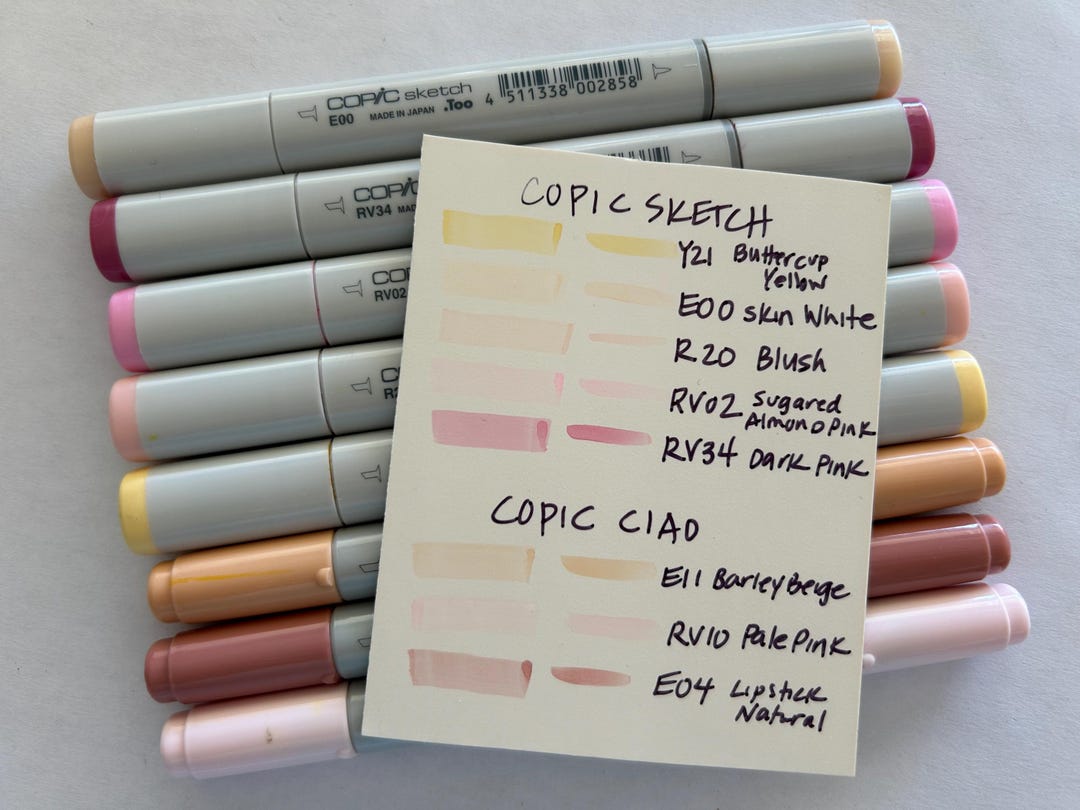 8 COPIC Dual-tip Markers - Sketch and Ciao Markers - Shades of Pink ...