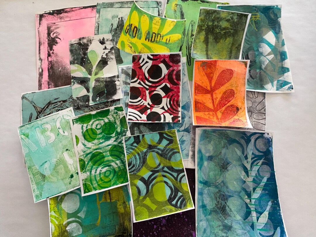 18 Gel Plate Prints for Collage, Art Journaling and More - Gel Plate ...