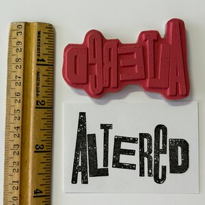 Handmade Rubber Stamp - ALTERED Stamp, Mixed Letterpress Type Font ...