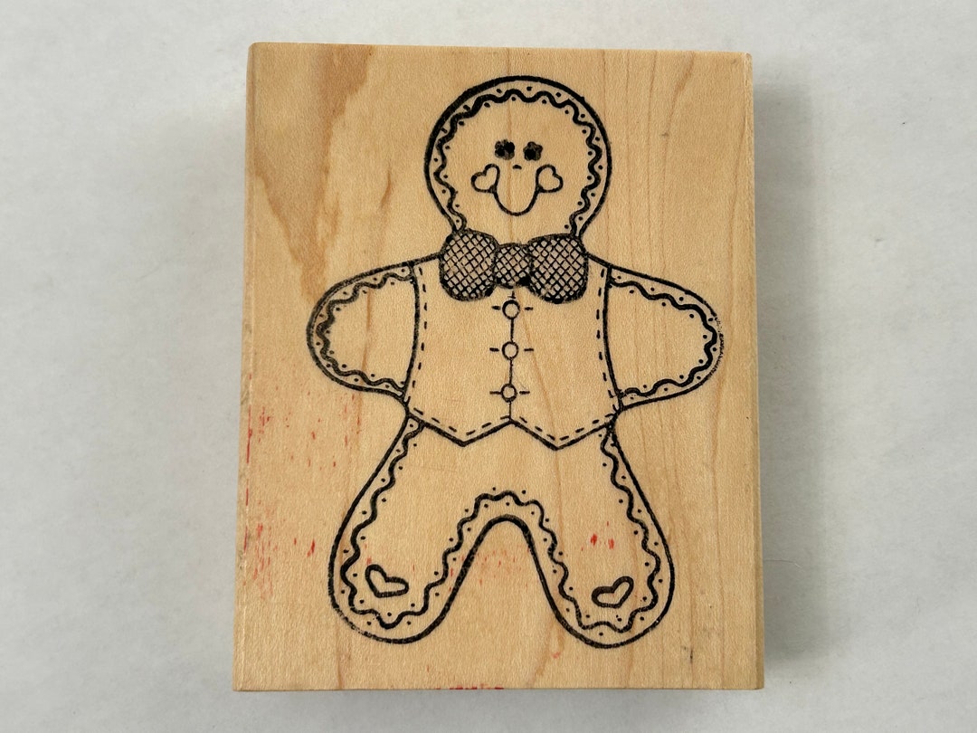 Vintage Rubber Stamp Gingerbread Man Stamp Used Rubber Stamp D02 - Etsy