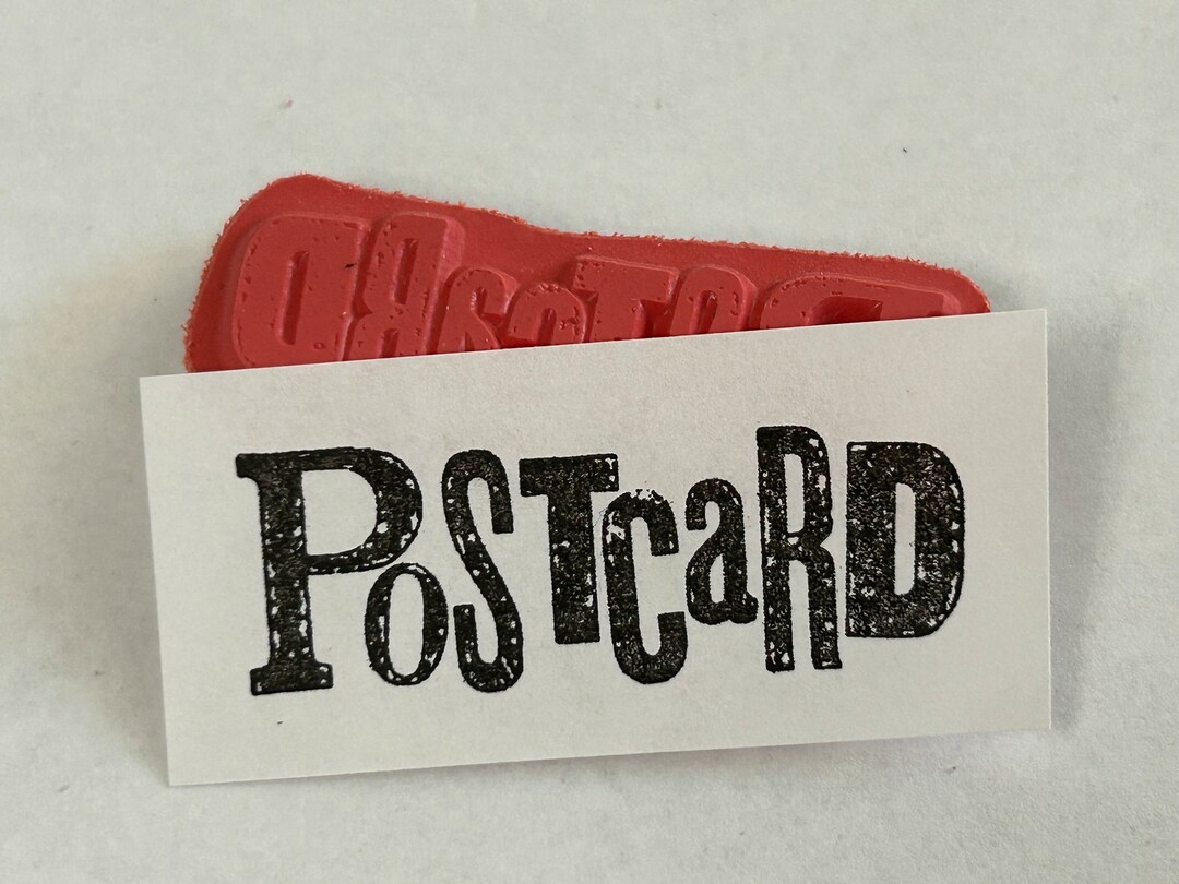 Rubber Stamp - POSTCARD Mail Art Stamp - Distressed Mixed Letterpress ...