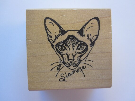 Vintage Rubber Stamp Siamese Cat Stamp Used Rubber Stamp - Etsy