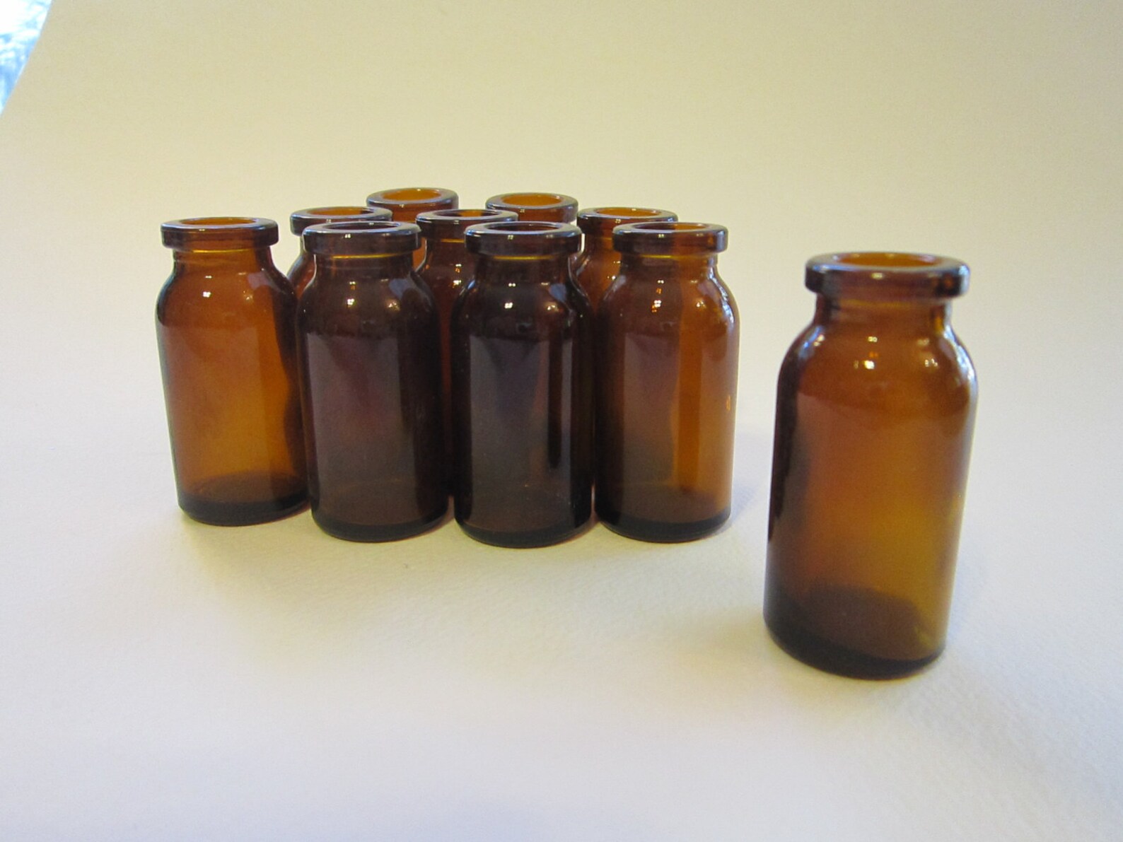 10 Small Brown Glass Bottles With Corks or Without Vials - Etsy