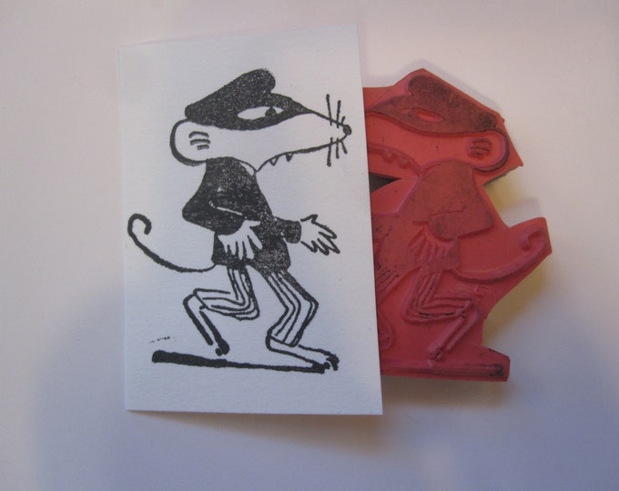Rubber Stamp - Mouse Burglar, Rat Stamp - Kidstamps - Unmounted on ...