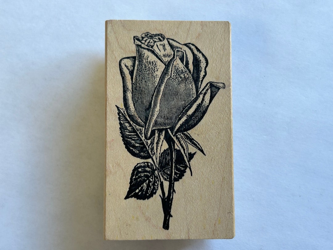 Rubber Stamp Rose Stamp, Rose Flower Stamp 100 Proof Press Very Gently ...