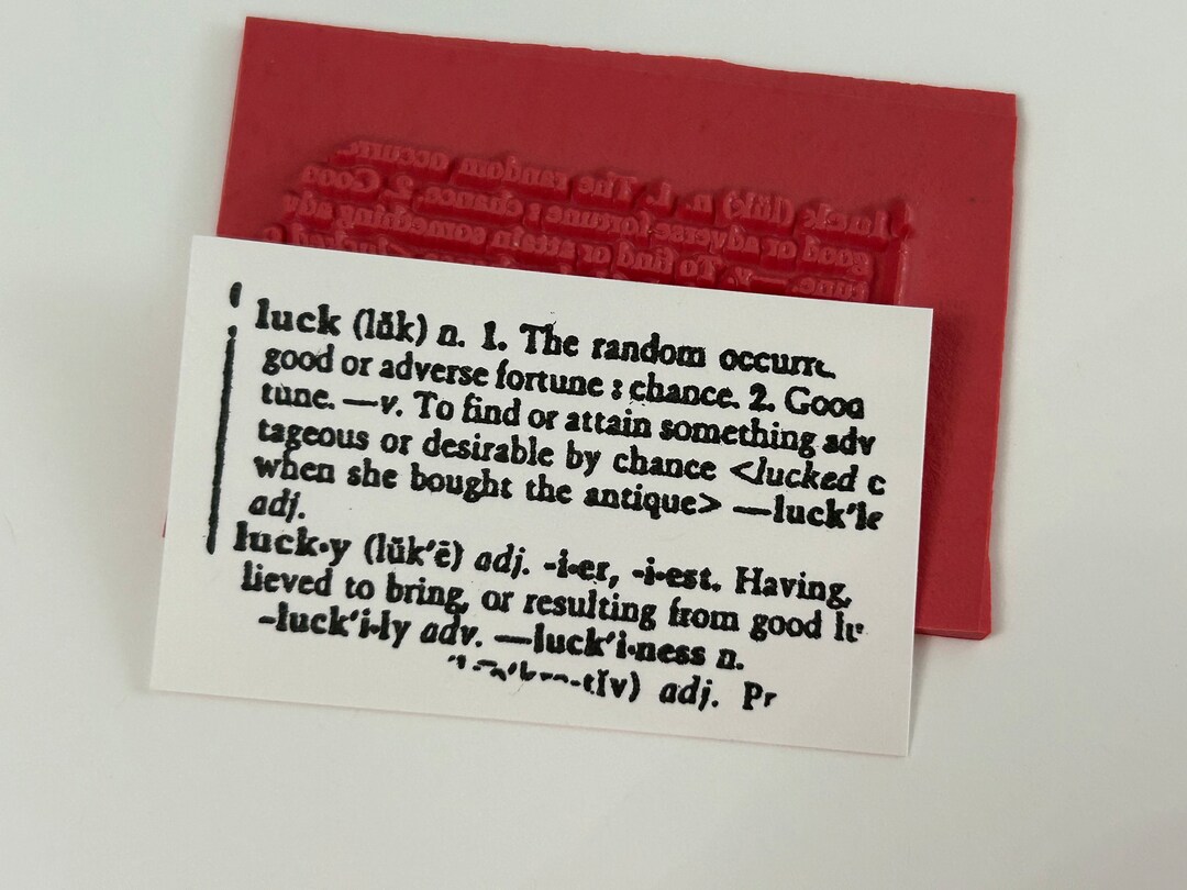 Rubber Stamp - LUCK Definition Stamp - Rubber Only or Cling Mount ...