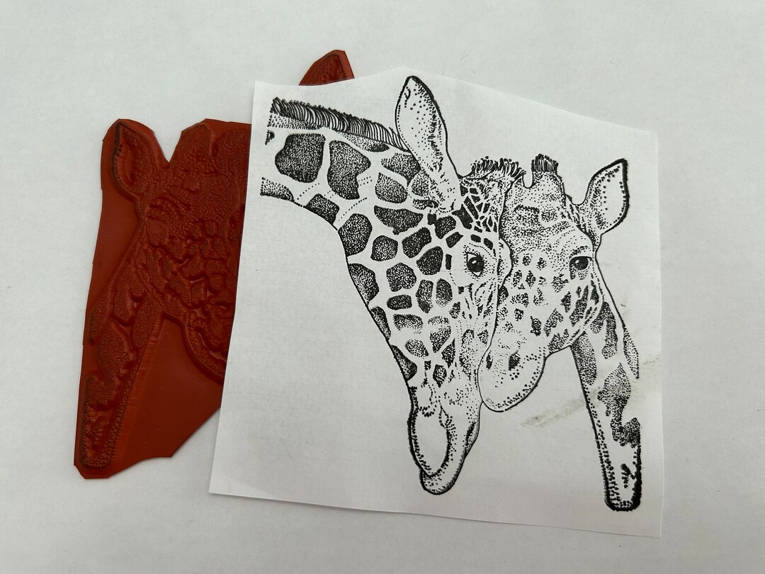 Rubber Stamp Large GIRAFFES Rubber Stamp Animal Stamp - Etsy