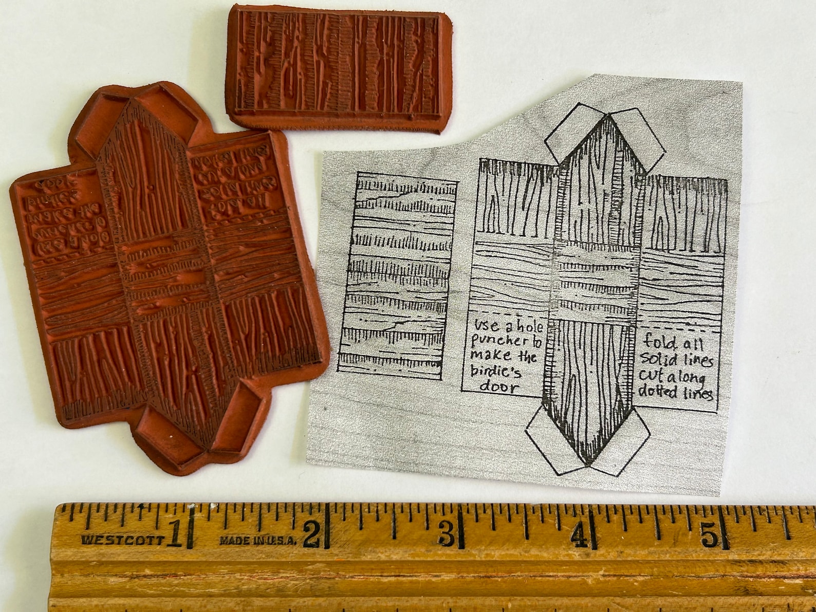 Rubber Stamp Tiny 3D Bird House Stamp Unmounted Red Rubber, Gently Used ...