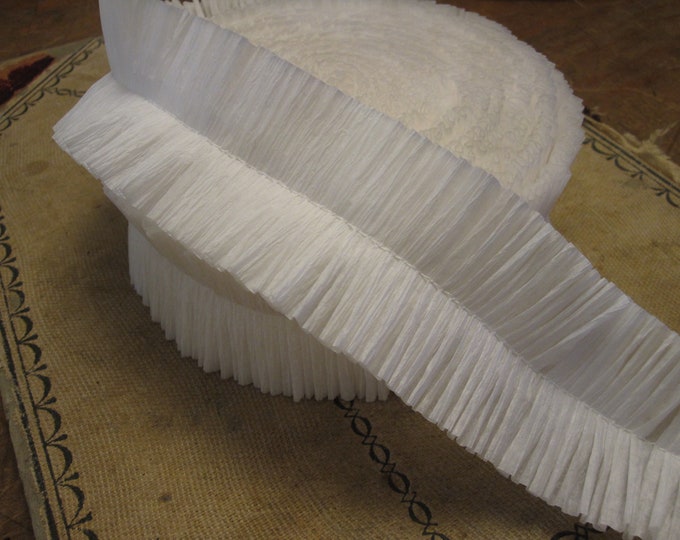 6 Yards Ruffled Crepe Paper - White Crepe Ruffle - Festooning for ...