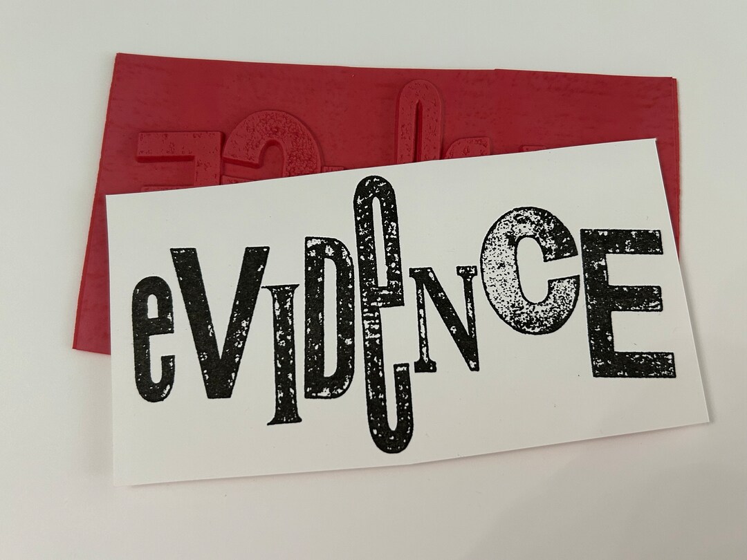 Rubber Stamp - EVIDENCE Stamp, Letterpress Font, Great for Junk ...