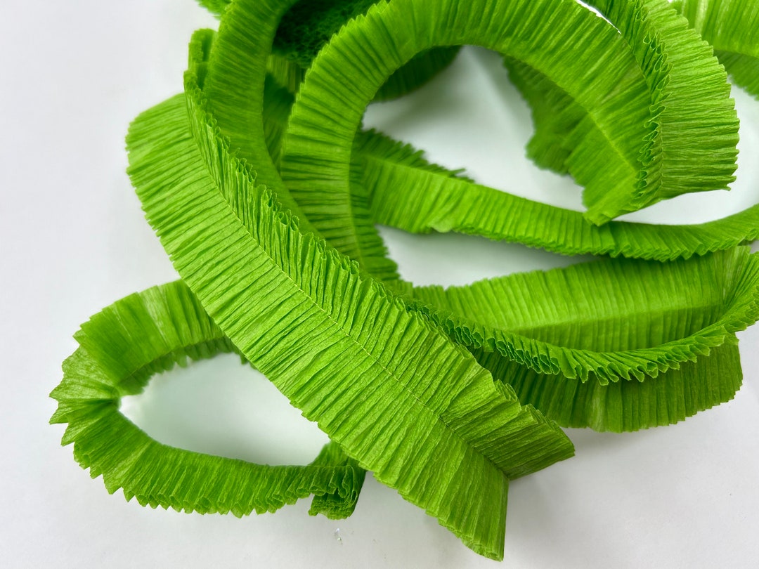 Ruffled Crepe Paper Green Crepe Paper Ruffle Your Choice Length ...