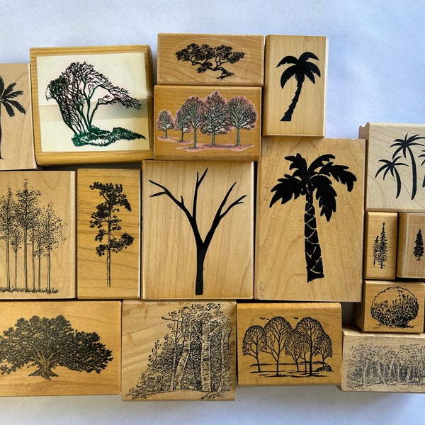 Tree Rubber Stamp - Etsy
