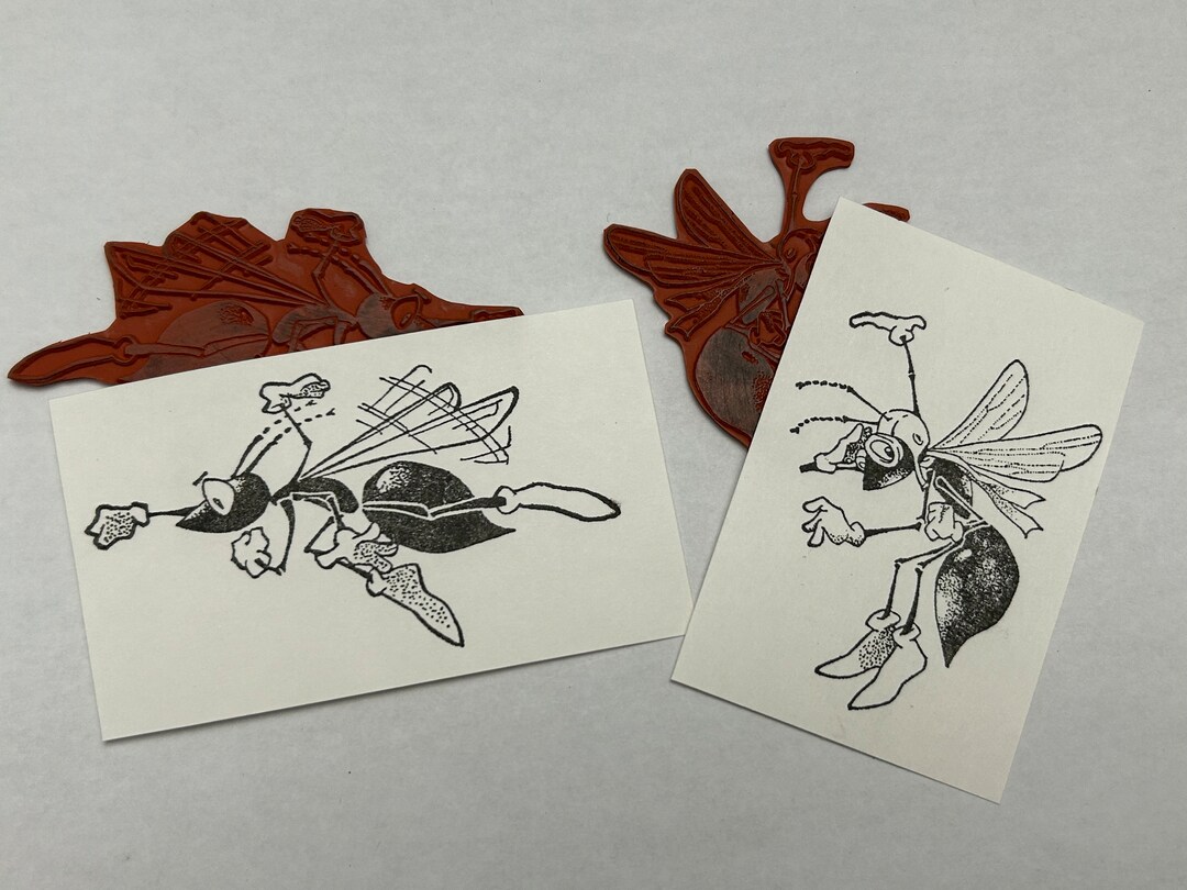 2 Rubber Stamps Anthropomorphic Ants Flying Ants the Stamp Mill Big Ant ...