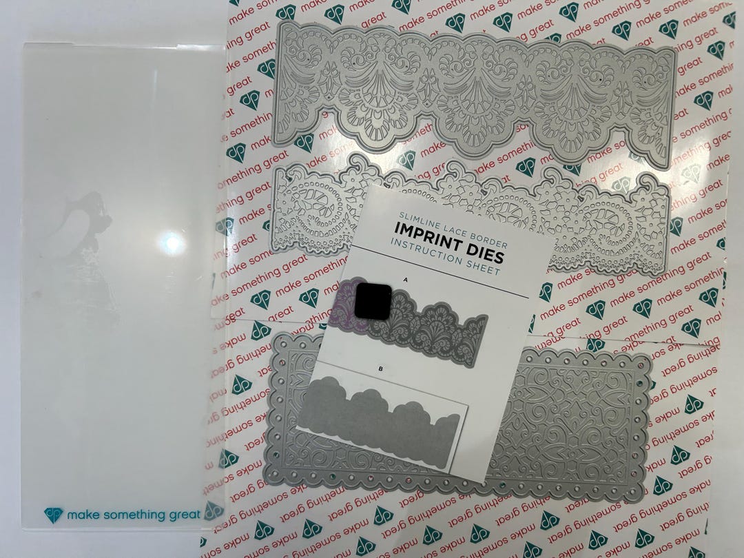 Diamond Press Slimline Lace Border Imprint Dies Set - GR01 X17 - Etsy