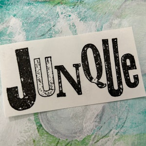Rubber Stamp - JUNQUE Stamp, Mixed Letterpress Type Font - Great for ...