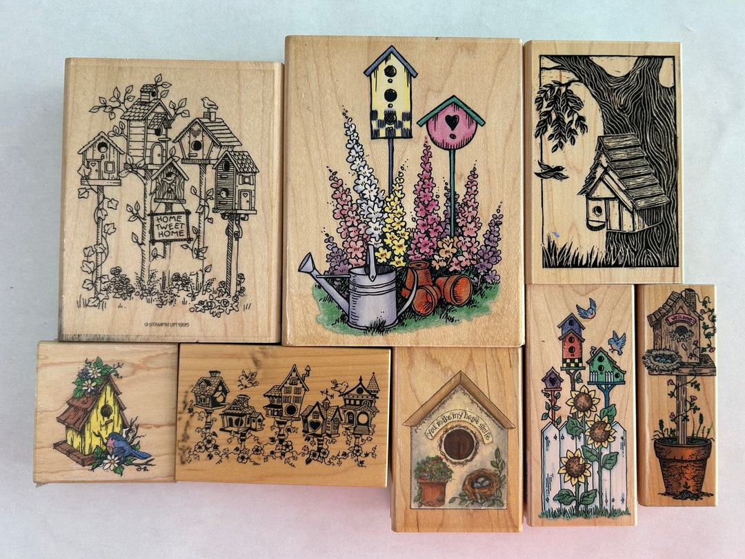 Rubber Stamp - YOUR CHOICE Bird House Stamp, Birdhouse, Birdhouses ...