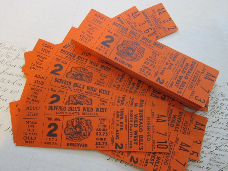 20 Vintage Tickets Buffalo Bill's Wild West Show Circa - Etsy