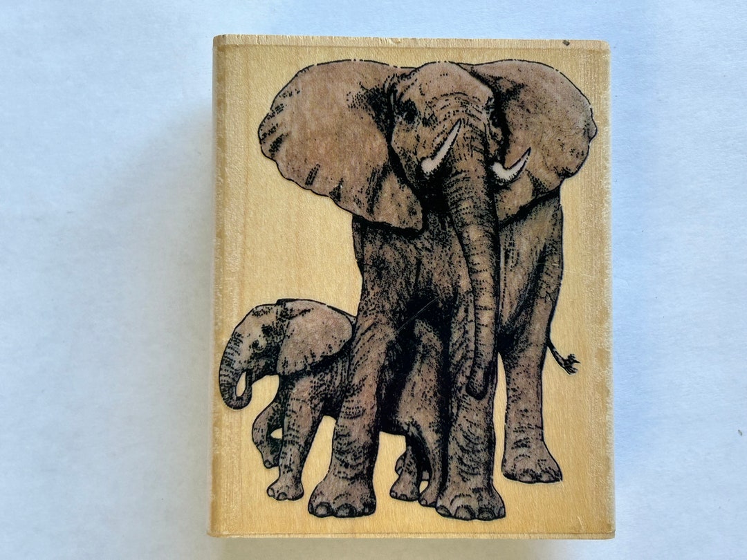 Rubber Stamp Elephants Stamp Rubber Stampede 443-F, 1992 Gently Used ...