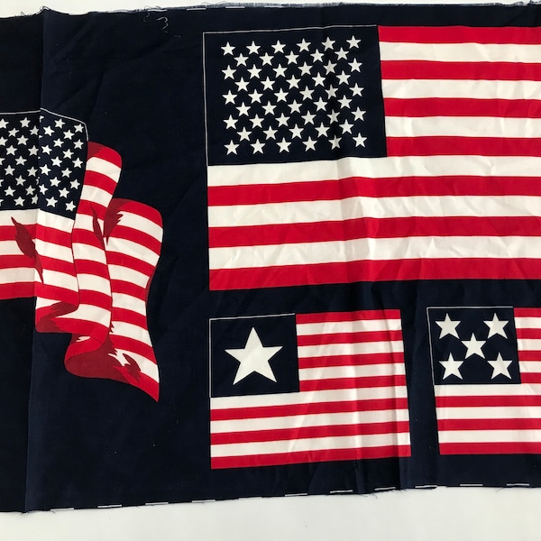 American Flag on White Fabric - Etsy