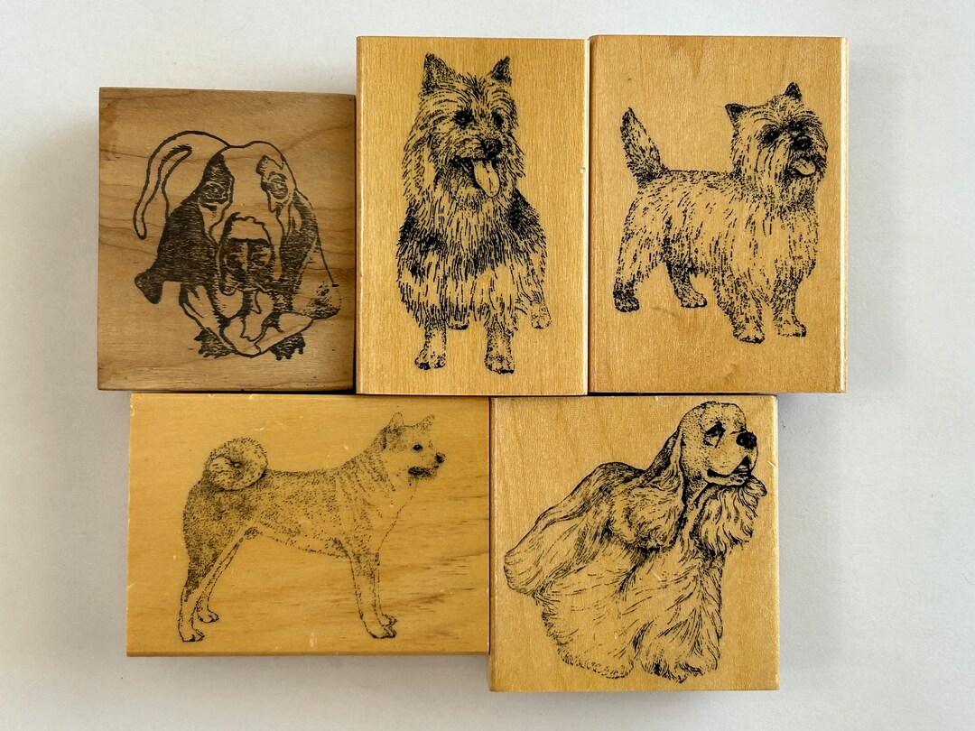 Rubber Stamp - YOUR CHOICE Dog Stamp - Dog Breeds, Cairn Terrier, Akita ...