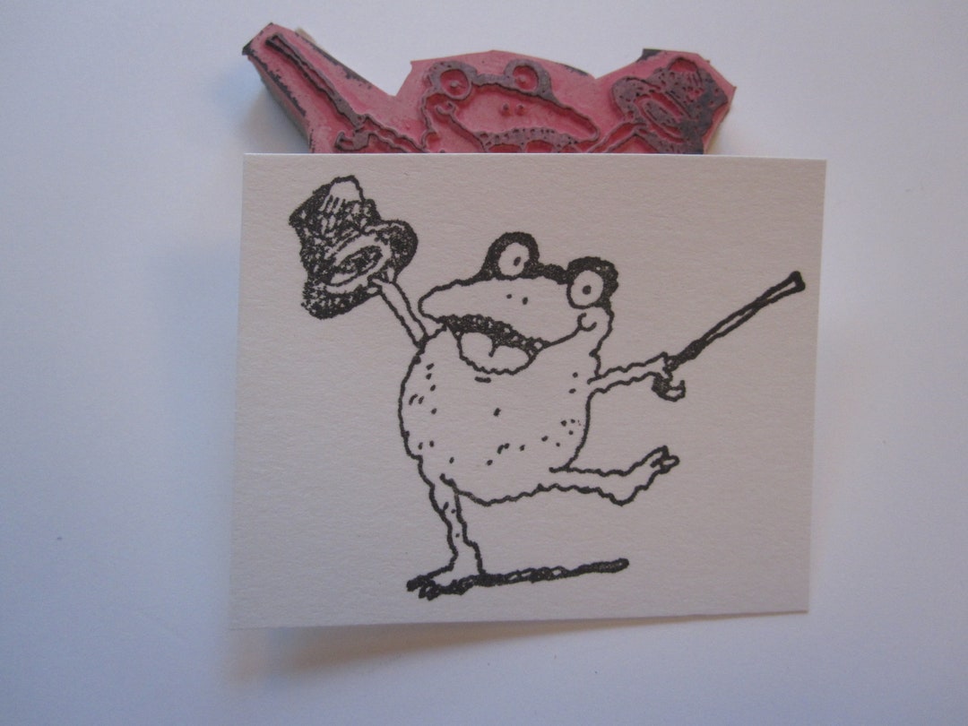 Rubber Stamp Dancing Frog With Cane and Top Hat Kidstamps Unmounted on ...