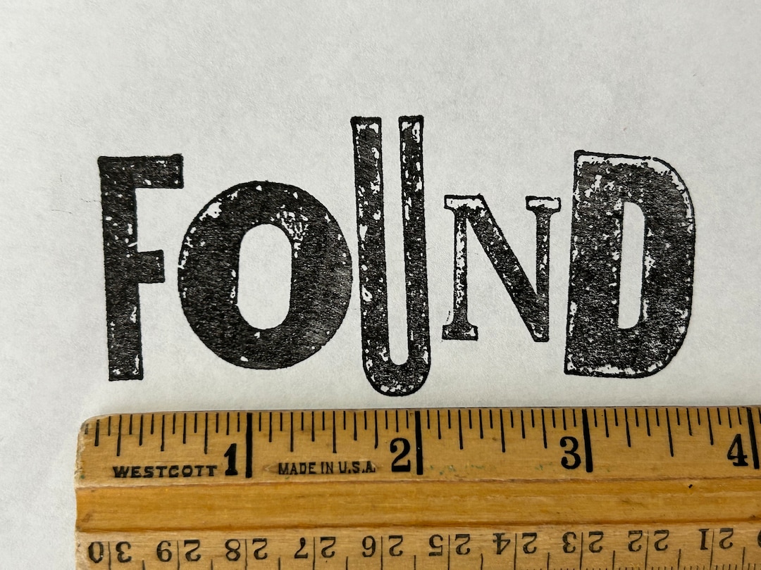 Handmade Rubber Stamp - FOUND Stamp, Mixed Letterpress Type Font ...