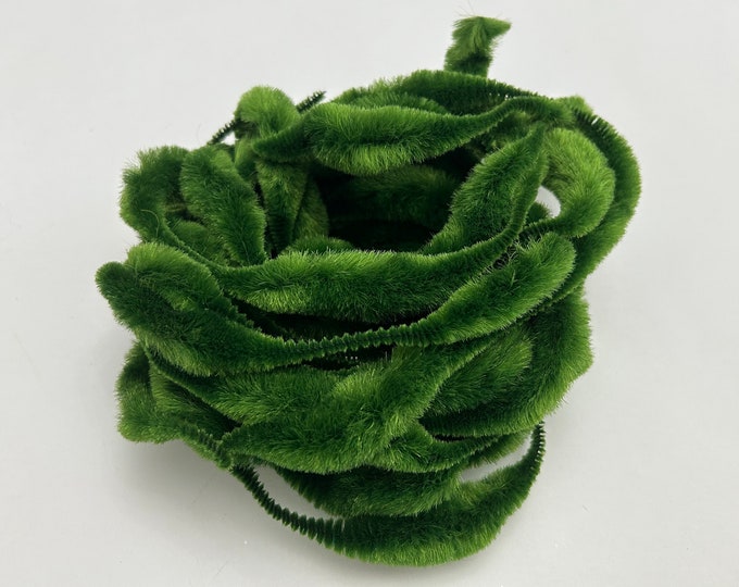 7.25 Yards Vintage BUMP Chenille Green Bump Chenille Large 4 Inch Bumps ...
