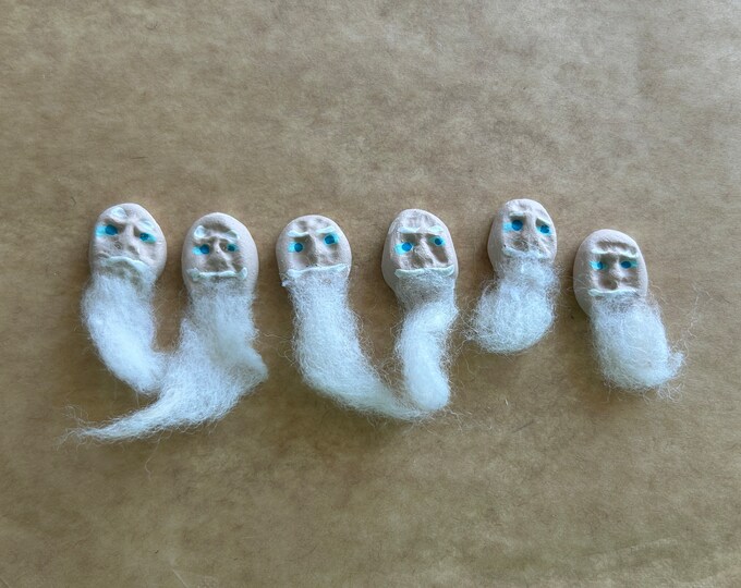 6 Handmade Miniature Clay Faces for Christmas Elf Crafting - Approx 5/8 ...