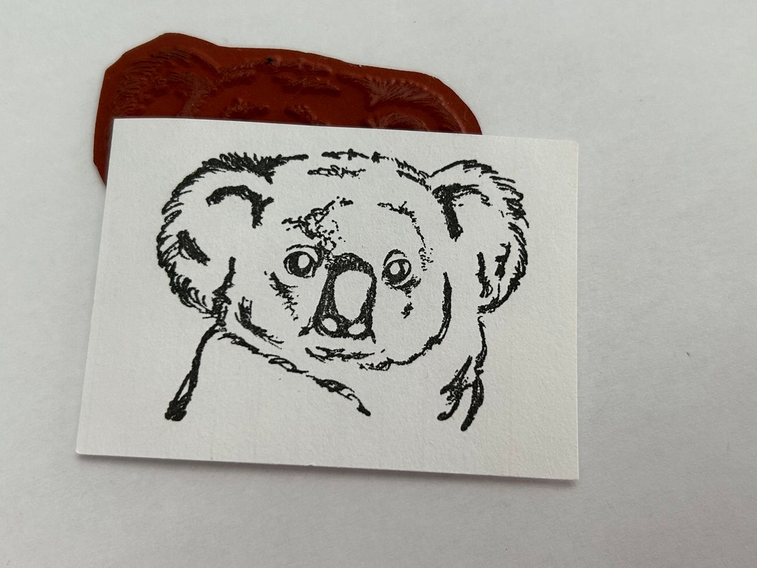 Rubber Stamp KOALA Bear Stamp, Animal Stamp Unmounted Stamp, Gently ...
