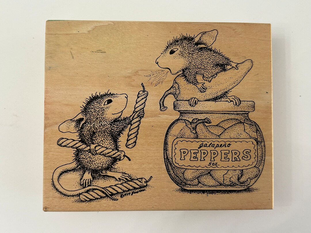 Rubber Stamp House Mouse Stamp Jalapeno Peppers Stampa Rosa 90, 1997 ...