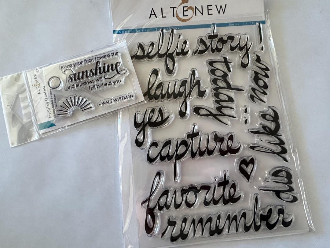 2 Clear Stamp Sets - Altenew Super Script Scrapbook Words and Inspiring ...
