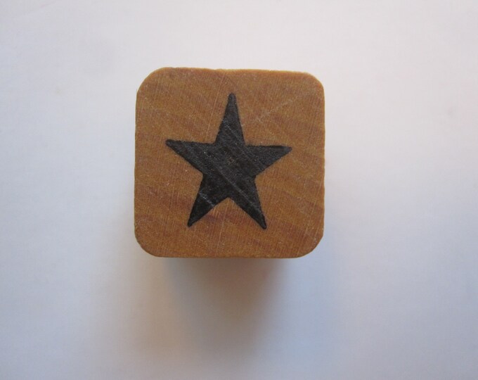 Vintage Rubber Stamp - Tiny Star Stamp - Single Star - Approx 1/2 to 5/ ...