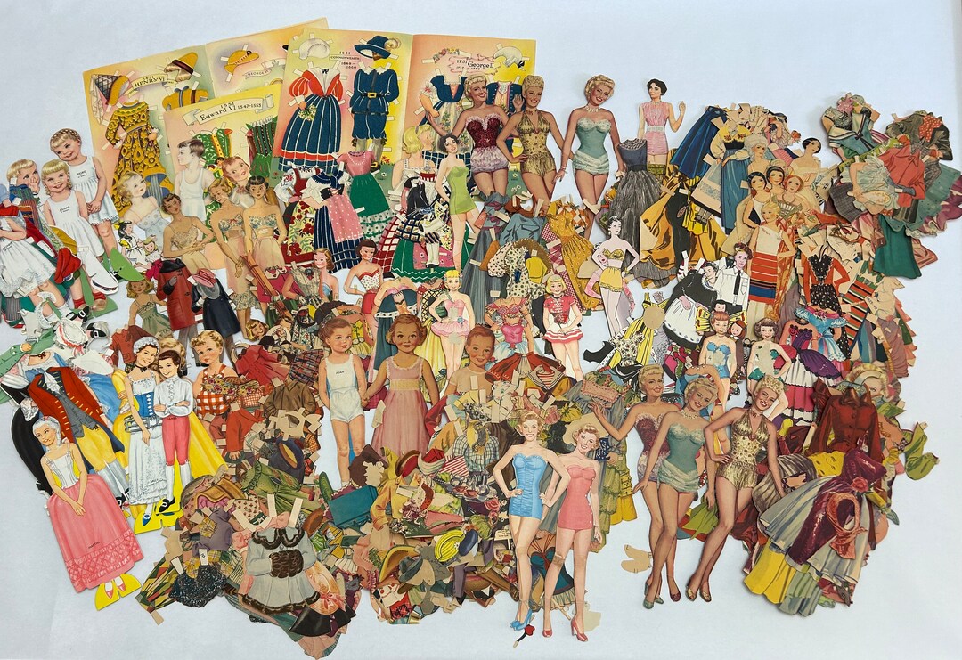 Vintage Paper Doll Destash - Large Assortment Paper Dolls and Paper ...