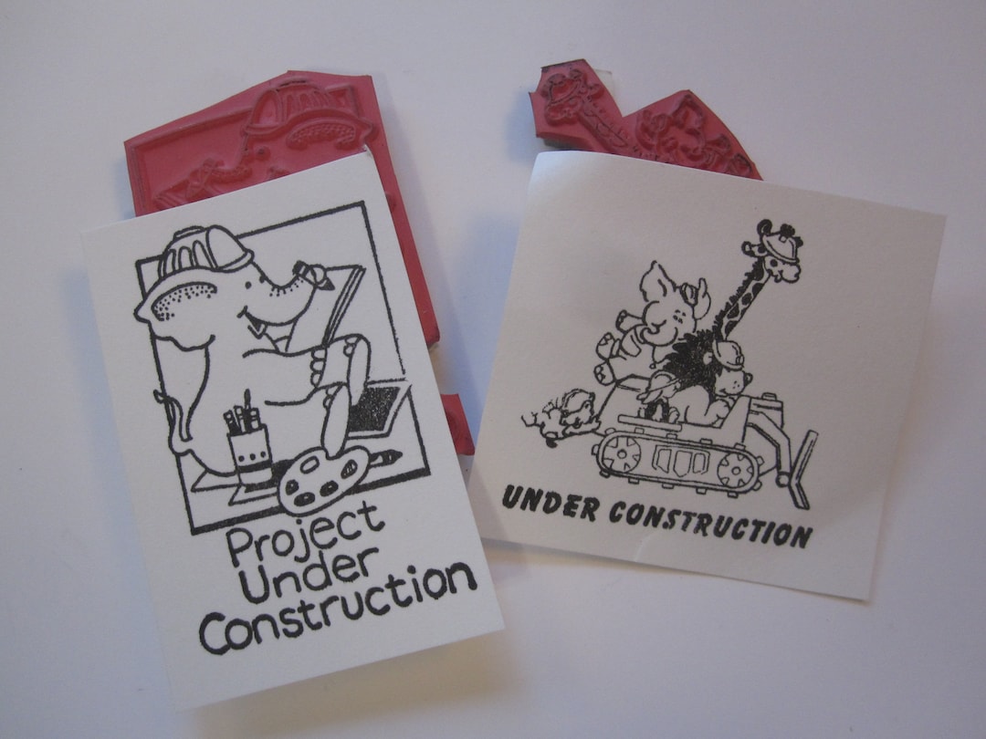 2 Rubber Stamps Teacher Stamps Under Construction Stamps - Etsy