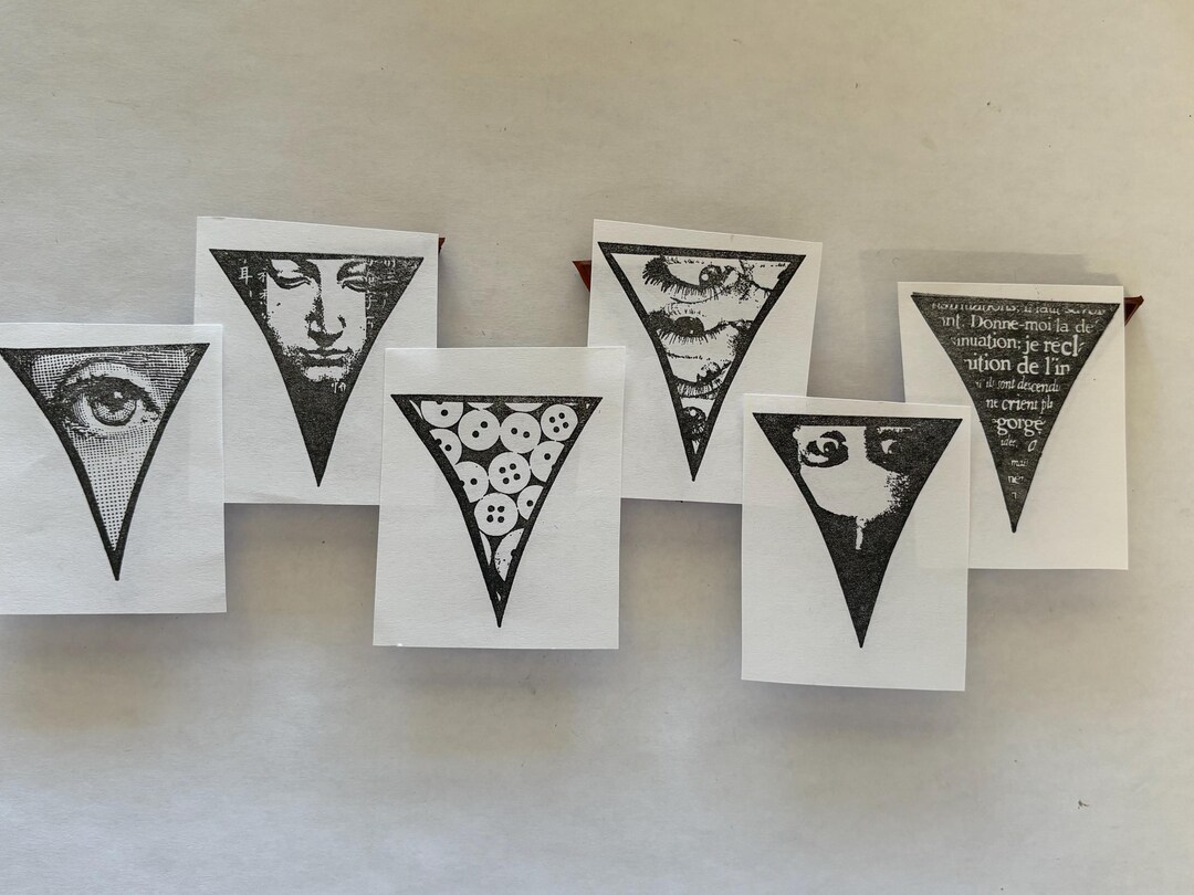 6 Rare Rubber Stamps - Zettiology Triangle Pennant Banner Collage ...