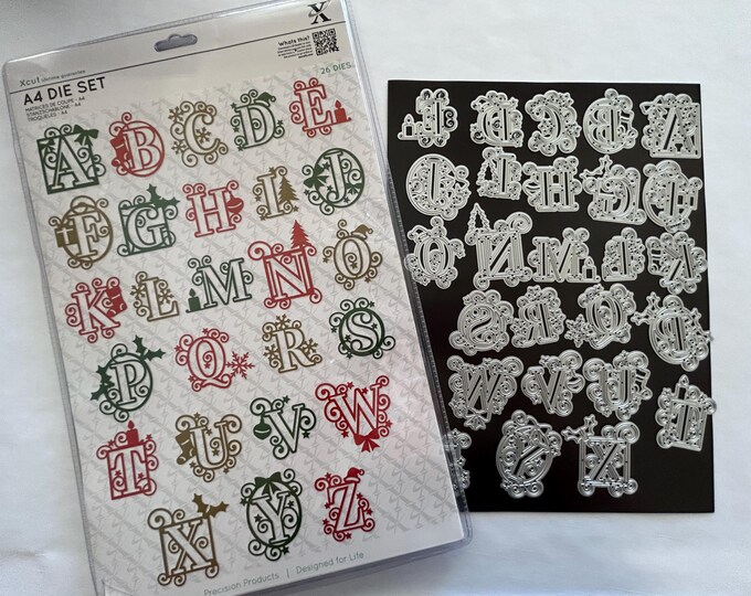 Cutting Die Set - Festive Alphabet Cutting Die Set - Holiday Alphabet ...