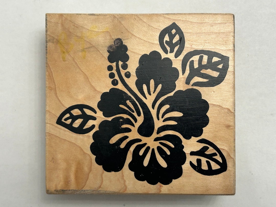 Rubber Stamp - Bold Hibiscus Flower Stamp - Great Impressions, Used ...
