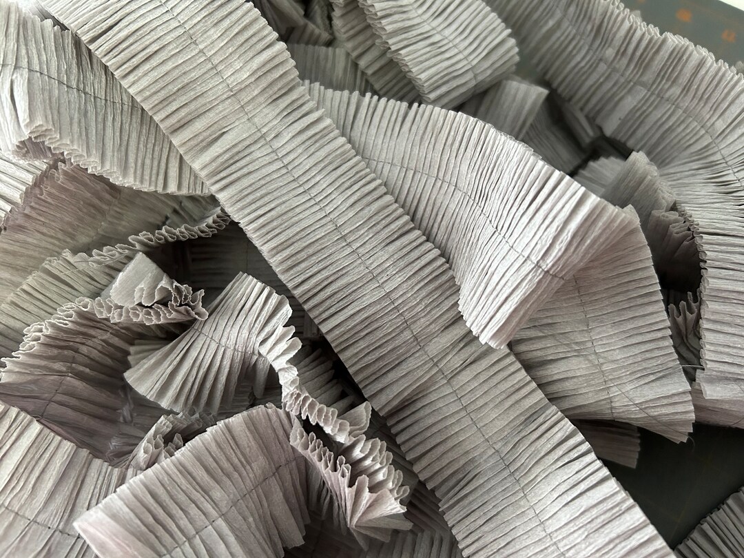 Ruffled Crepe Festooning Gray Crepe Ruffle YOUR CHOICE Length for ...