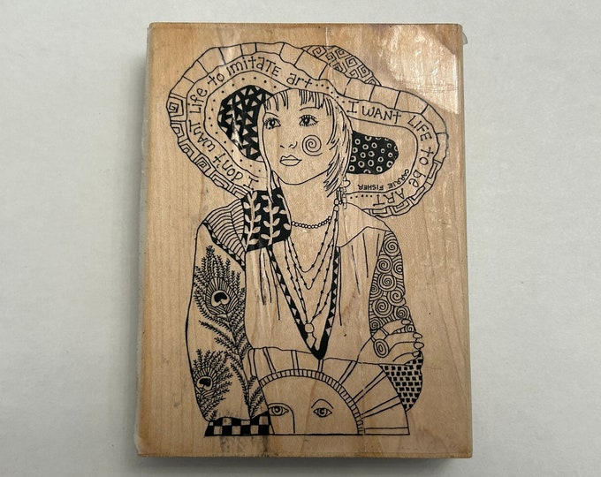 Rare Rubber Stamp Paula Best I Want Life to Be Art Stamp 0027-A Used ...