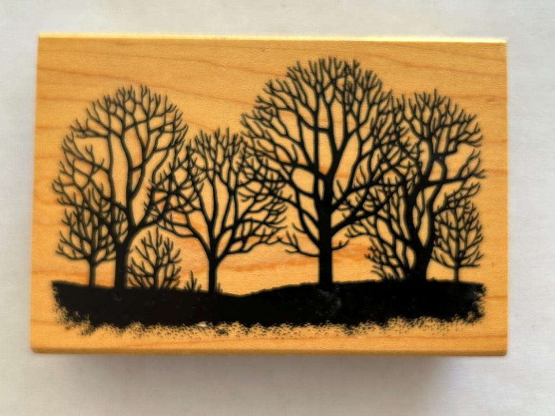 Rubber Stamp - Trees Stamp, Bare Trees, Row of Trees - Inkadinkado ...